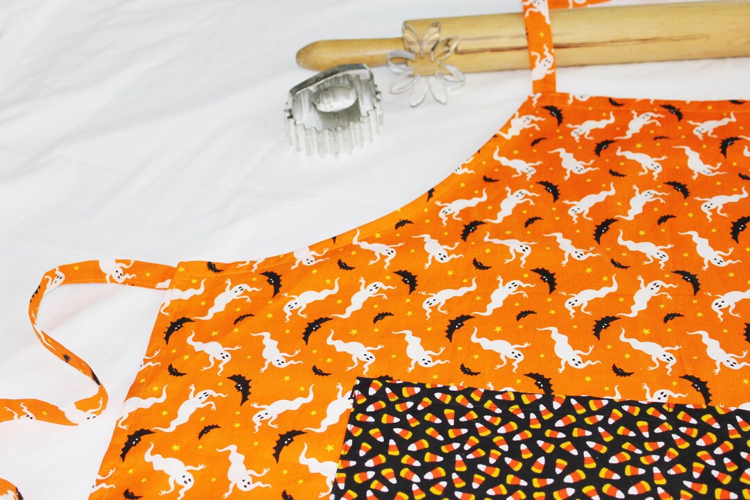 Adult Apron - Ghosts N Candy Corn - Ready to Ship - Etsy