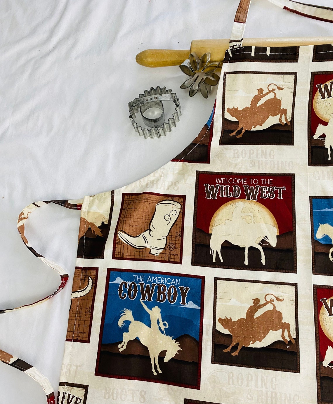 Cowboy Themed Western Adult Apron - Ready to Ship - Etsy