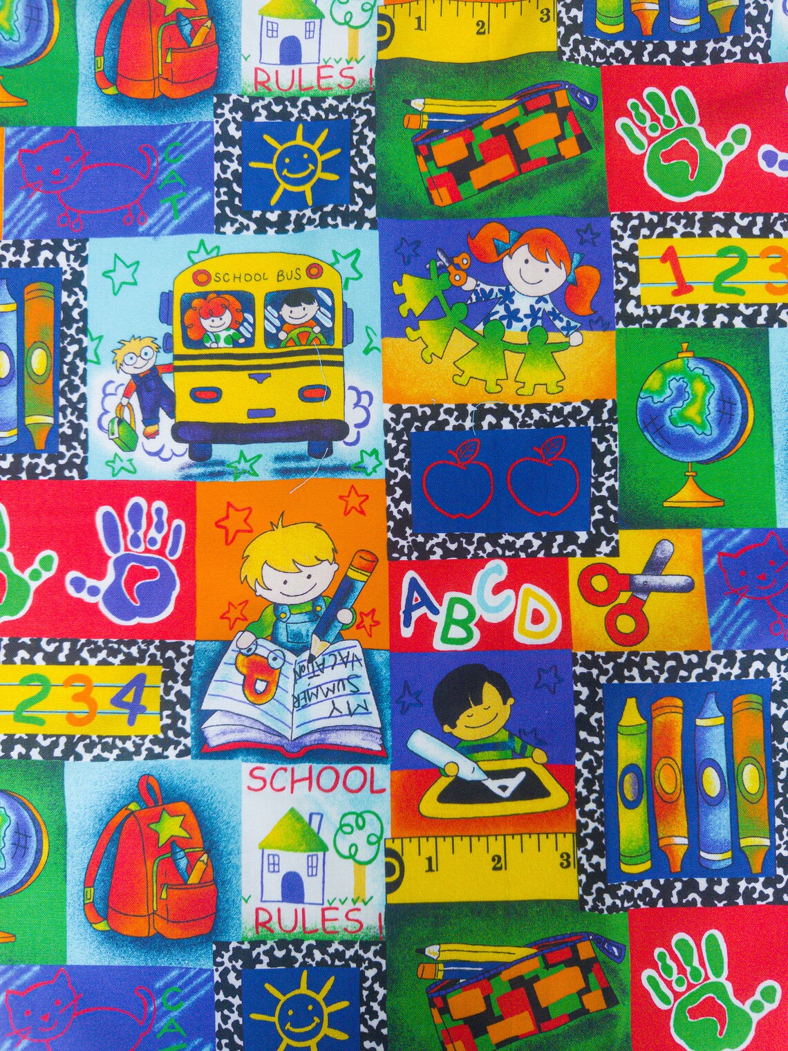 Adult Apron - School Buses and Crayons With Crayon Pocket - Ready to ...