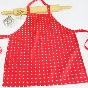 Red and White Polka Dot Child Apron - Ready to Ship - Etsy