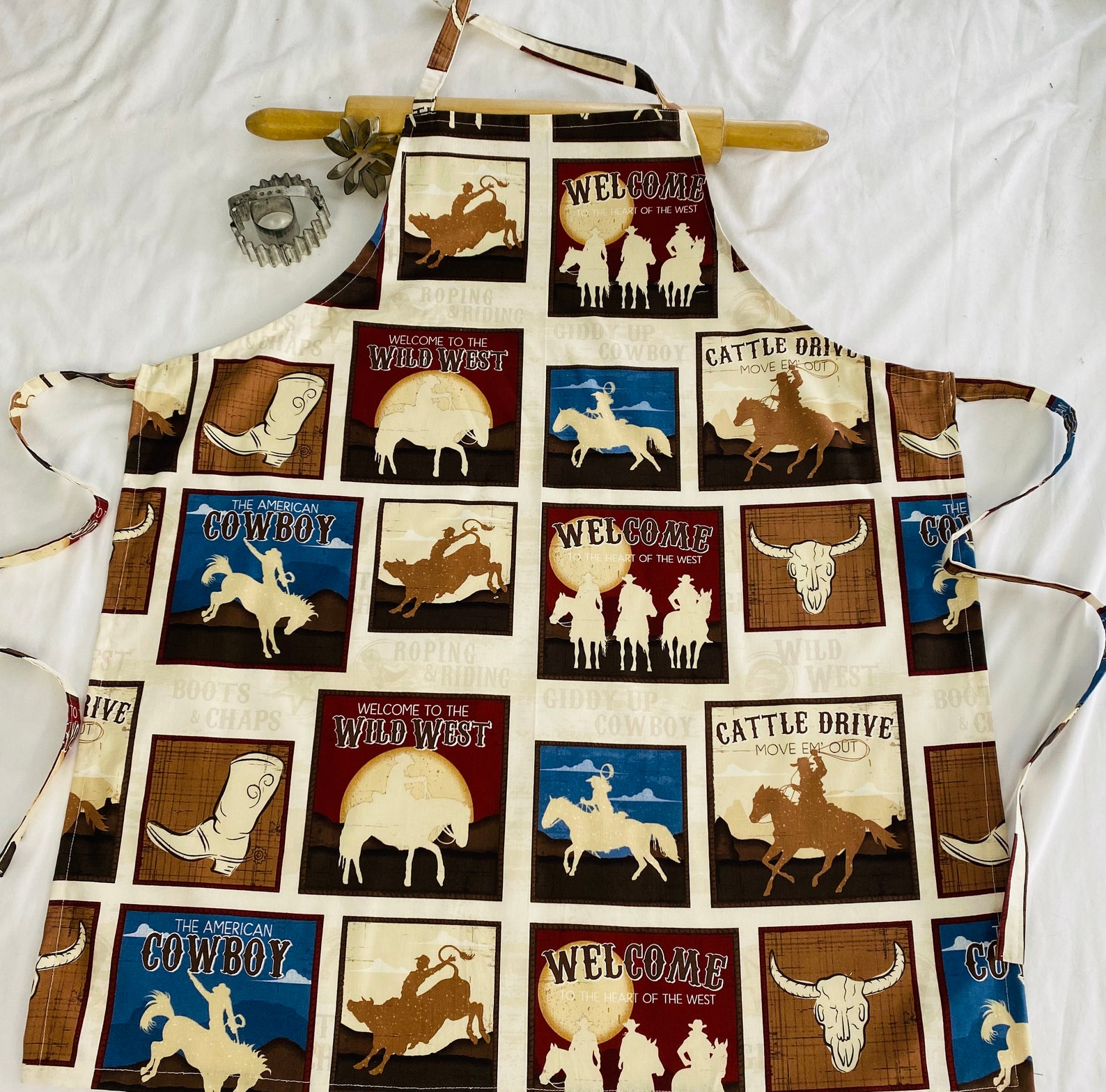 Cowboy Themed Western Adult Apron Ready to Ship - Etsy