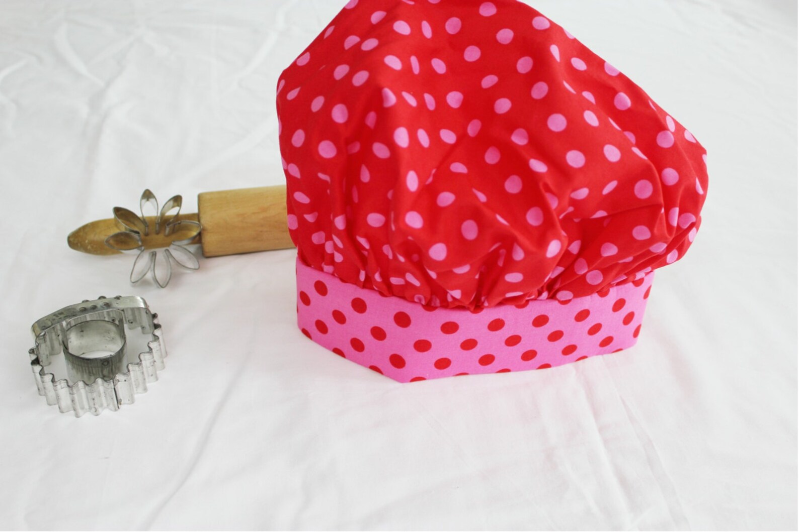 Child Apron and Chef Hat - Red & Pink Dots - Ready to Ship - Etsy