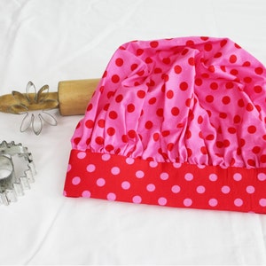 Child Chef Hat - Pink & Red Dot - Adjustable - Ready to Ship - Etsy