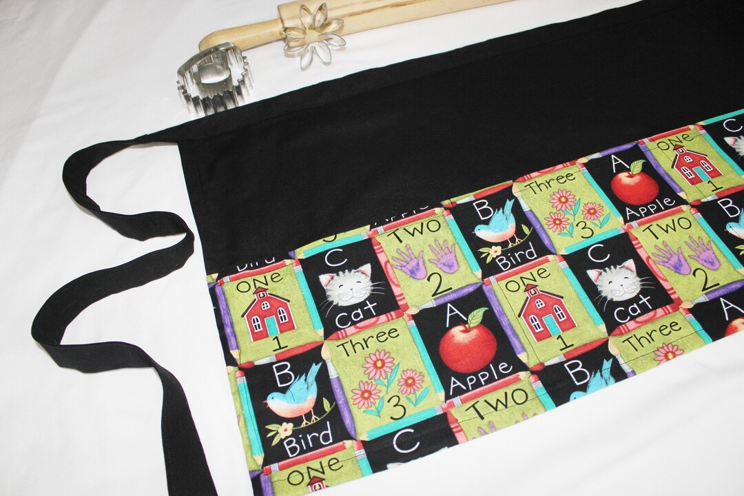 Adult Apron - Teacher Abc's and 123's - Waist Apron - Ready to Ship - Etsy