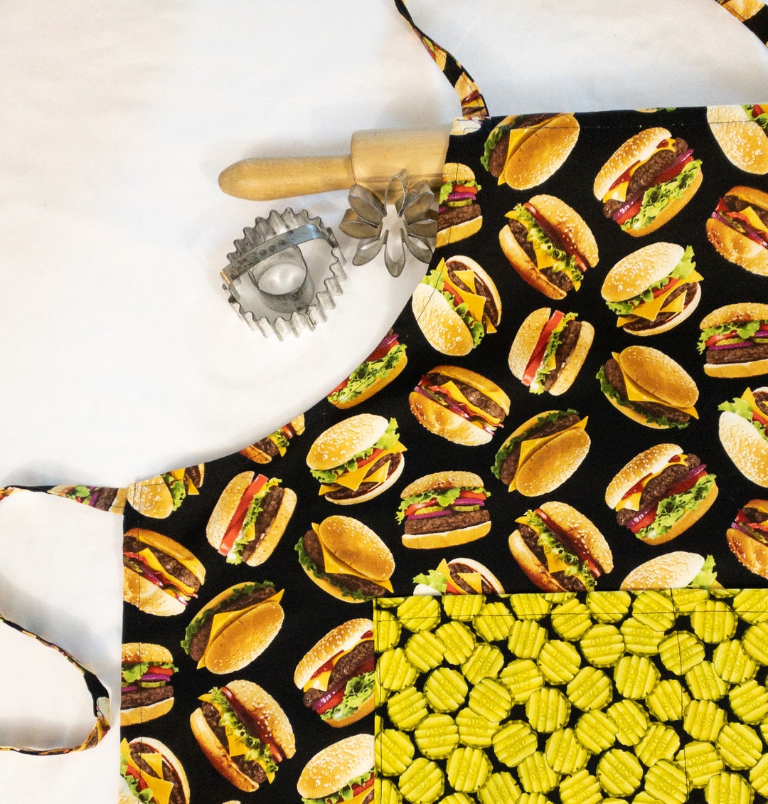 Hamburger and Pickles Adult Apron - Ready to Ship - Etsy