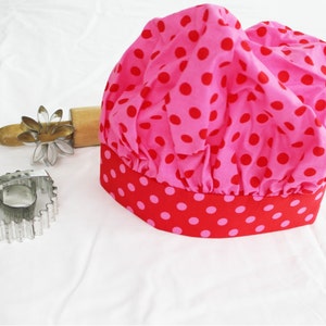 Child Chef Hat - Pink & Red Dot - Adjustable - Ready to Ship - Etsy