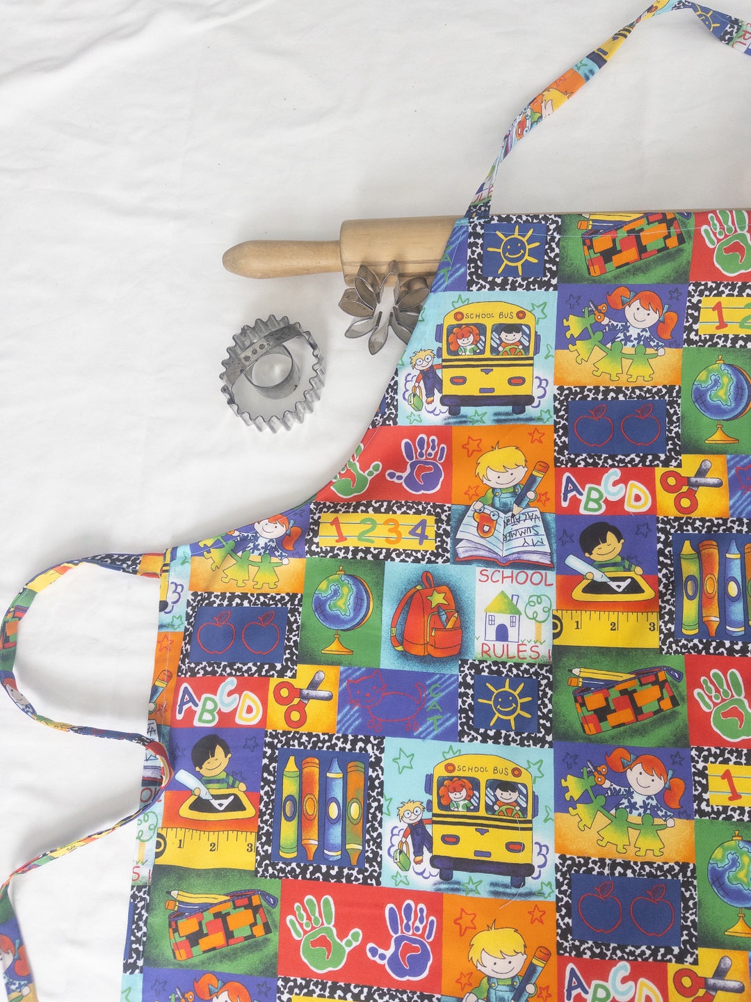 School Buses and Crayons Art Themed Adult Apron - Ready to Ship - Etsy
