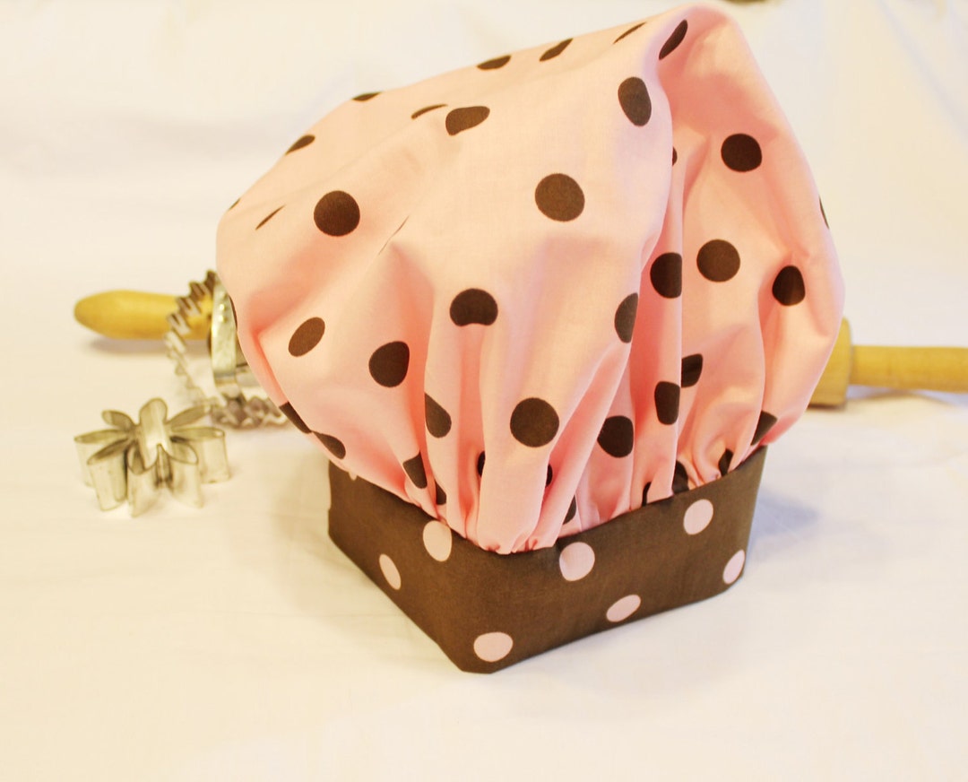 Pink N Brown Dot Child Chef Hat - Adjustable - Ready to Ship - Etsy