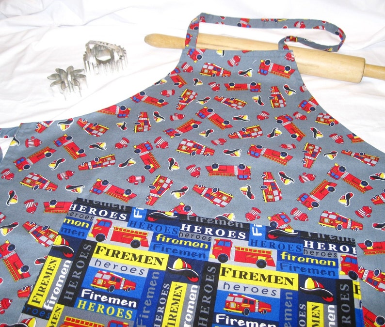 Adult and Child Apron Set - Fireman Aprons - Ready to Ship - Etsy