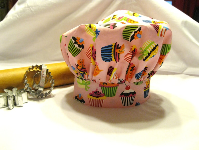 Child Chef Hat - Retro Pink Cupcake - Adjustable - Ready to Ship - Etsy
