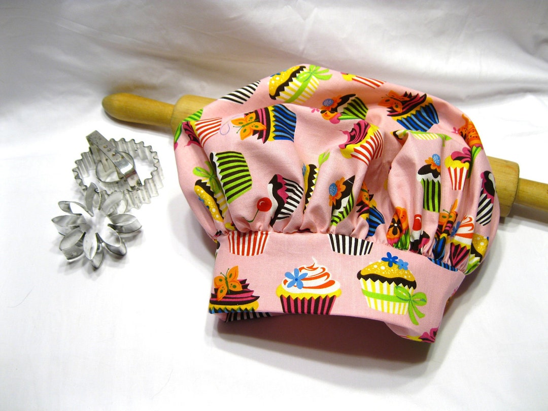 Retro Pink Cupcake Child Chef Hat - Adjustable - Ready to Ship - Etsy