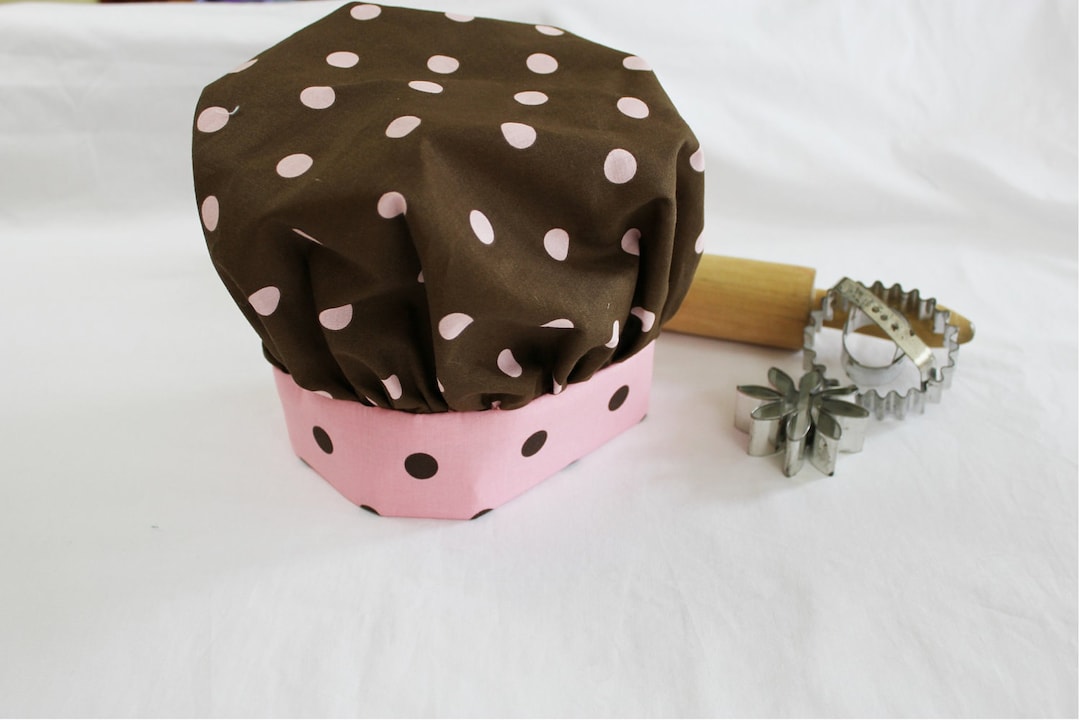 Brown N Pink Dot Child Chef Hat - Adjustable - Ready to Ship - Etsy