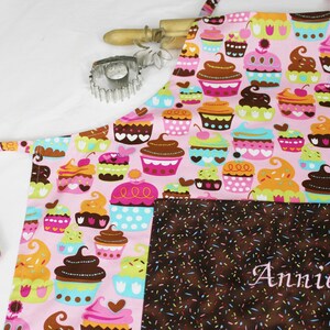 Personalized Pink Sweet Cupcakes Mother Daughter Aprons With Brown ...