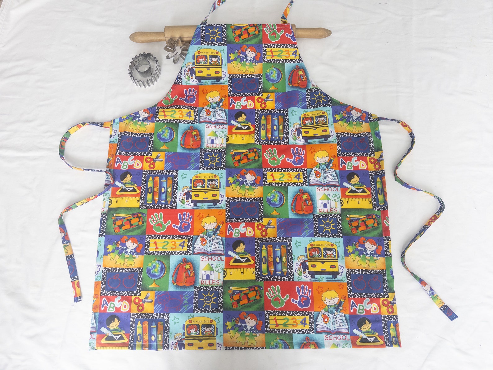 Adult Apron - School Buses and Crayons - Ready to Ship - Etsy