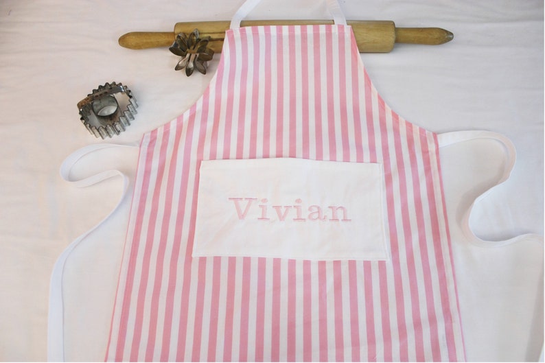 Personalized Pink and White Stripe Child Apron Made to Order - Etsy