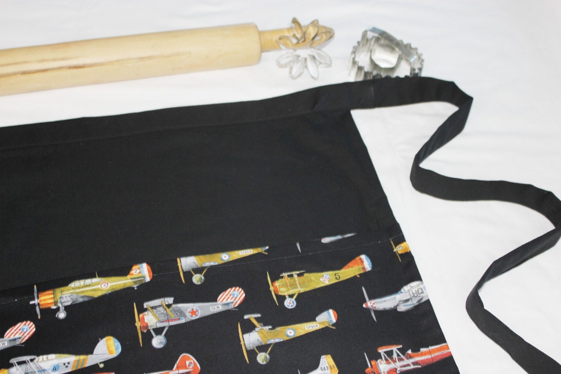 Airplanes Adult Apron - Black Background - Ready to Ship - Etsy