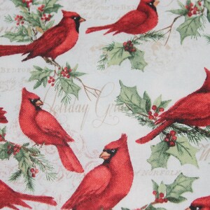 Cardinals and Holly Cloth Napkins - Double Sided, Thick and Large - Set ...