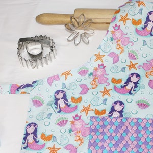 Youth Apron - Ruffled Mermaids With Pocket and Ruffle - Ready to Ship ...