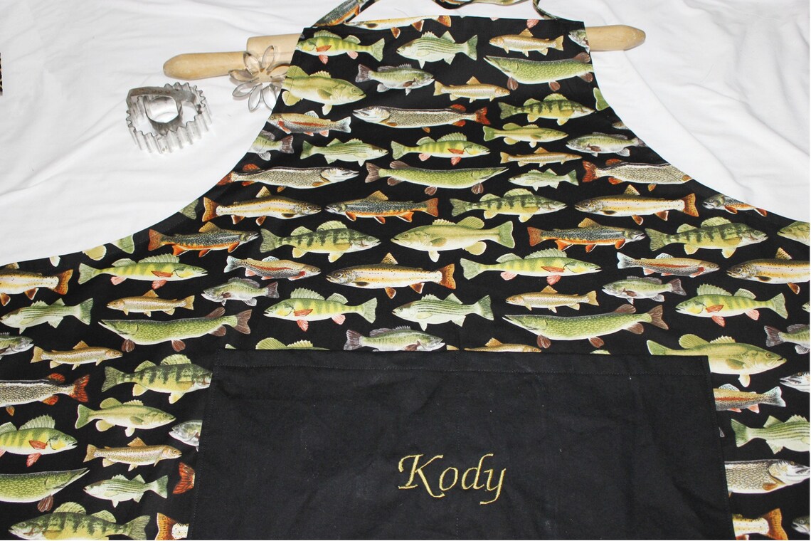Personalized Plus Size Freshwater Fish Apron Made to Order - Etsy