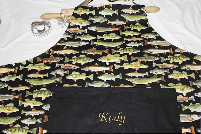 Personalized Plus Size Freshwater Fish Apron Made to Order - Etsy