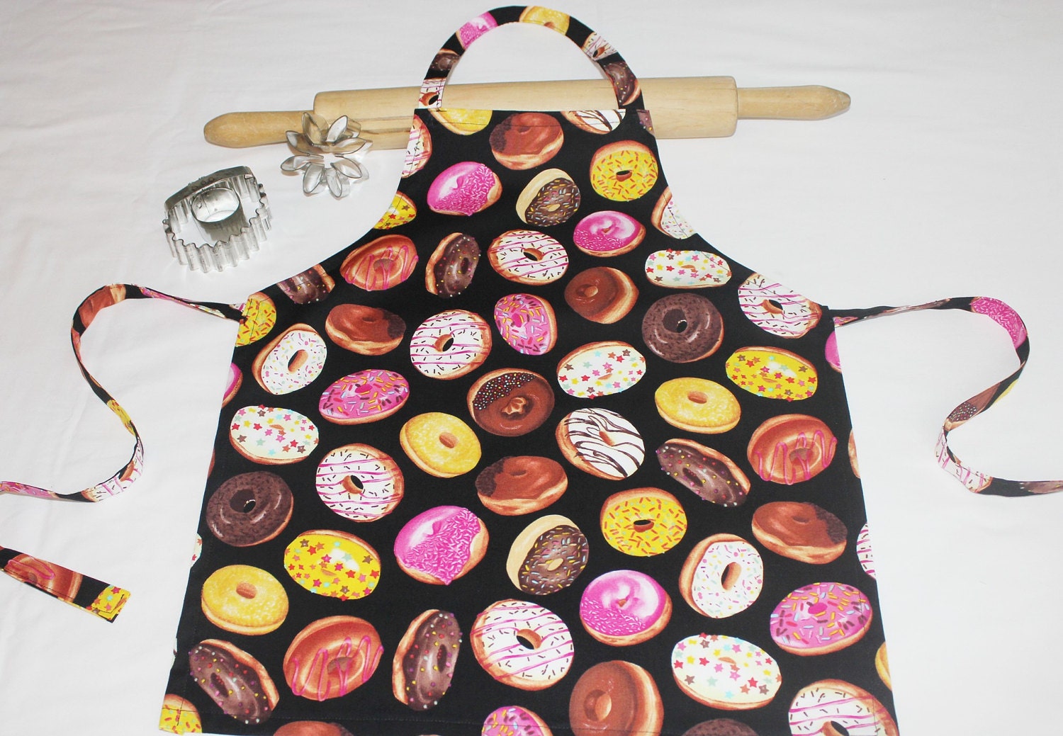 Adult and Child Apron Set - Donuts on Black - Ready to Ship - Etsy