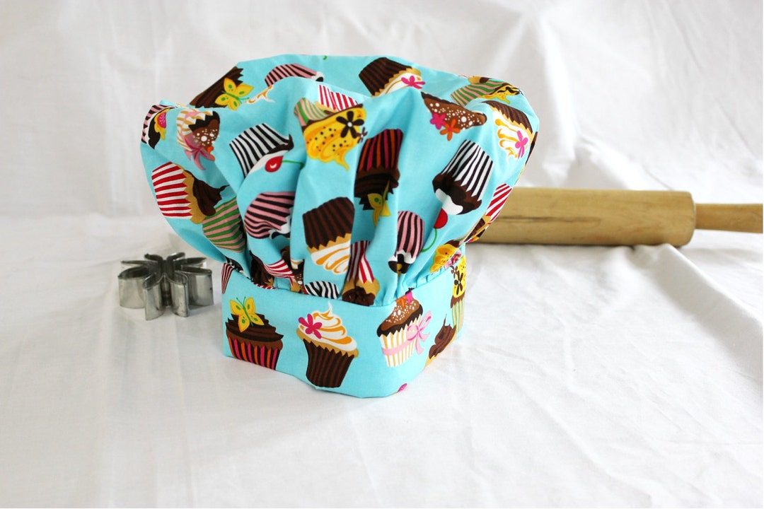 Child Chef Hat - Retro Teal Cupcake - Adjustable - Ready to Ship - Etsy