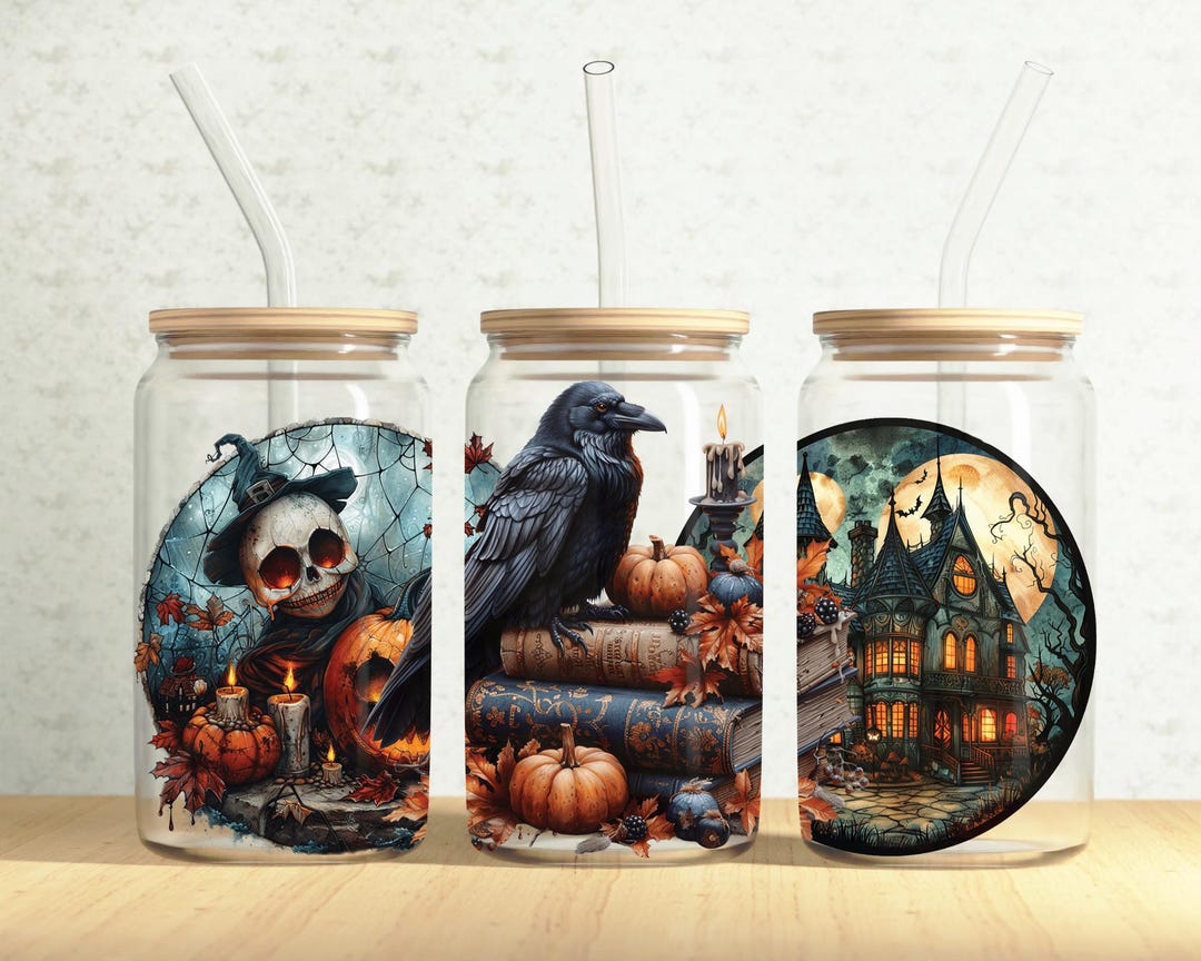 Crow Halloween Can Wrap Sublimation Design (PNG Digital Download) - Etsy