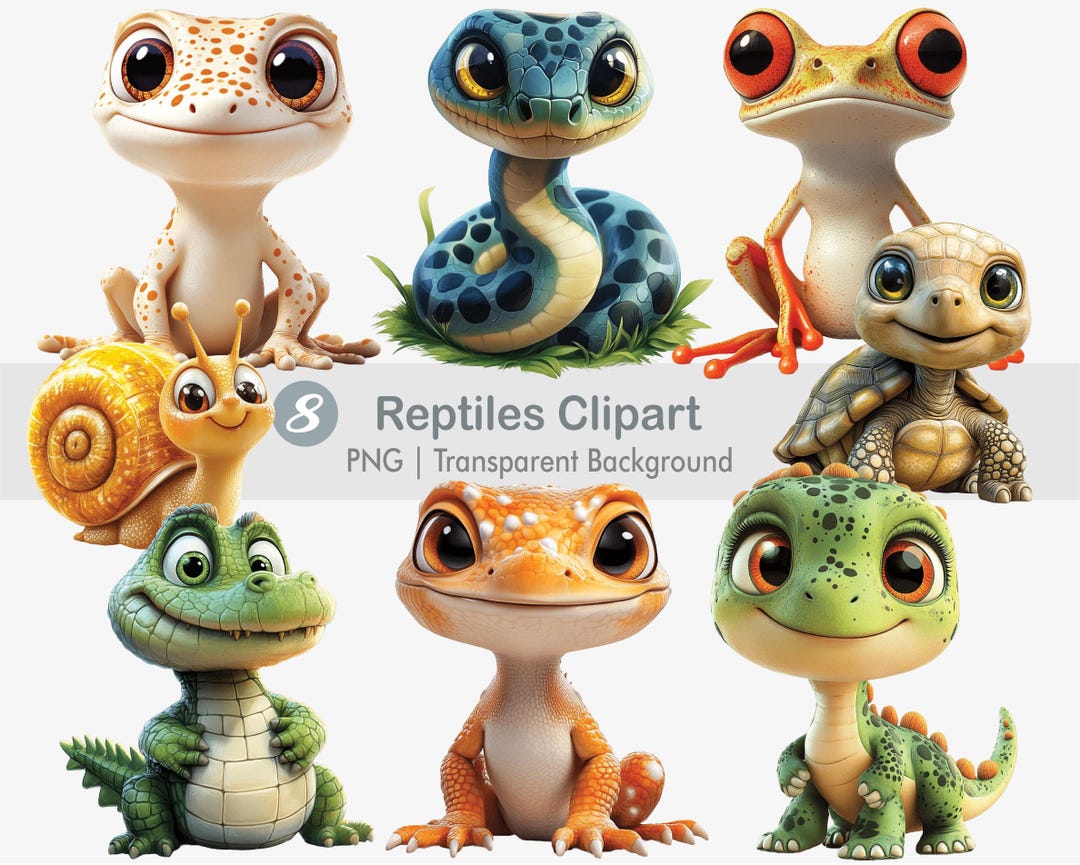Reptiles Clipart, Snake PNG, Lizards, Crocodile, Reptile Animals ...