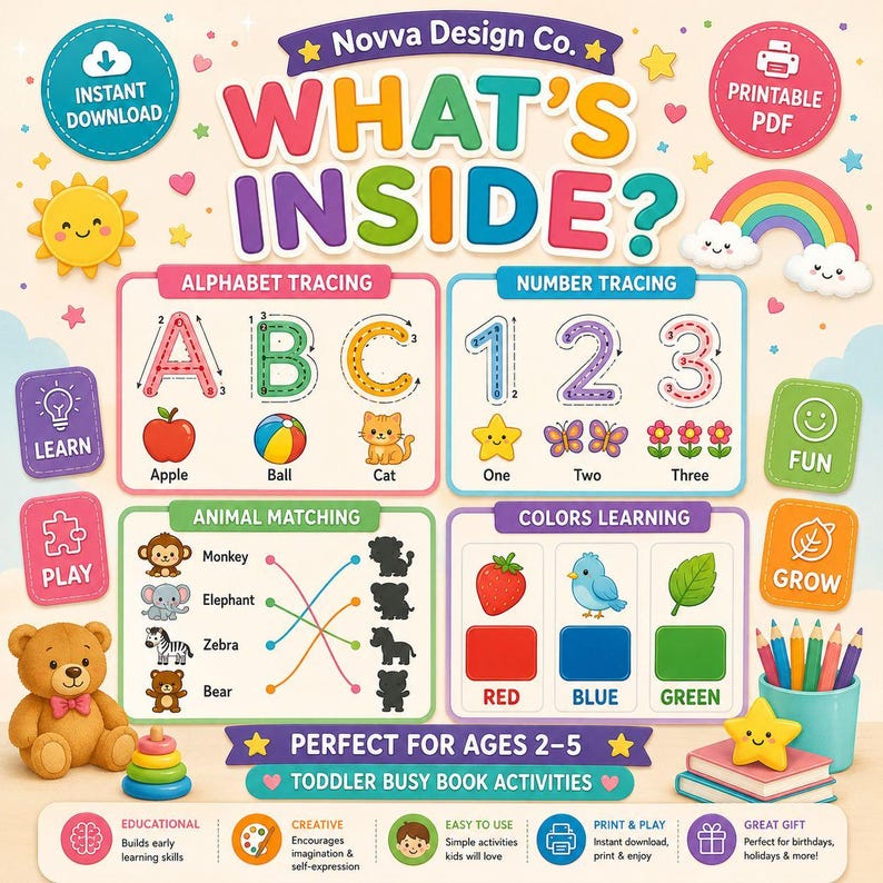 400+ Kids Learning Activities Bundle PLR MRR | Editable Canva ...