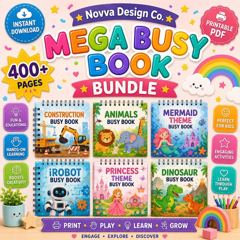 400+ Kids Learning Activities Bundle PLR MRR | Editable Canva ...