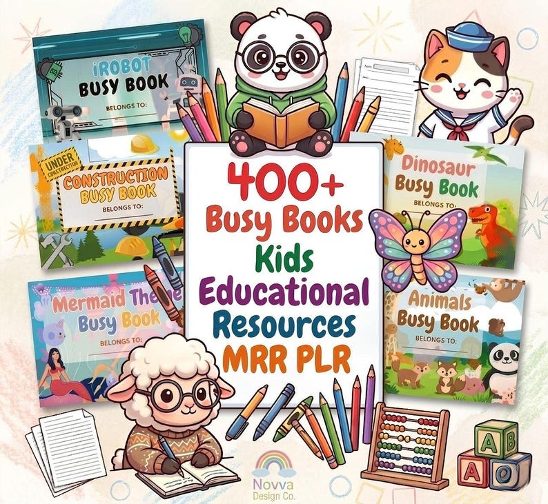 400+ Kids Learning Activities Bundle – PLR/MRR Educational Worksheets ...