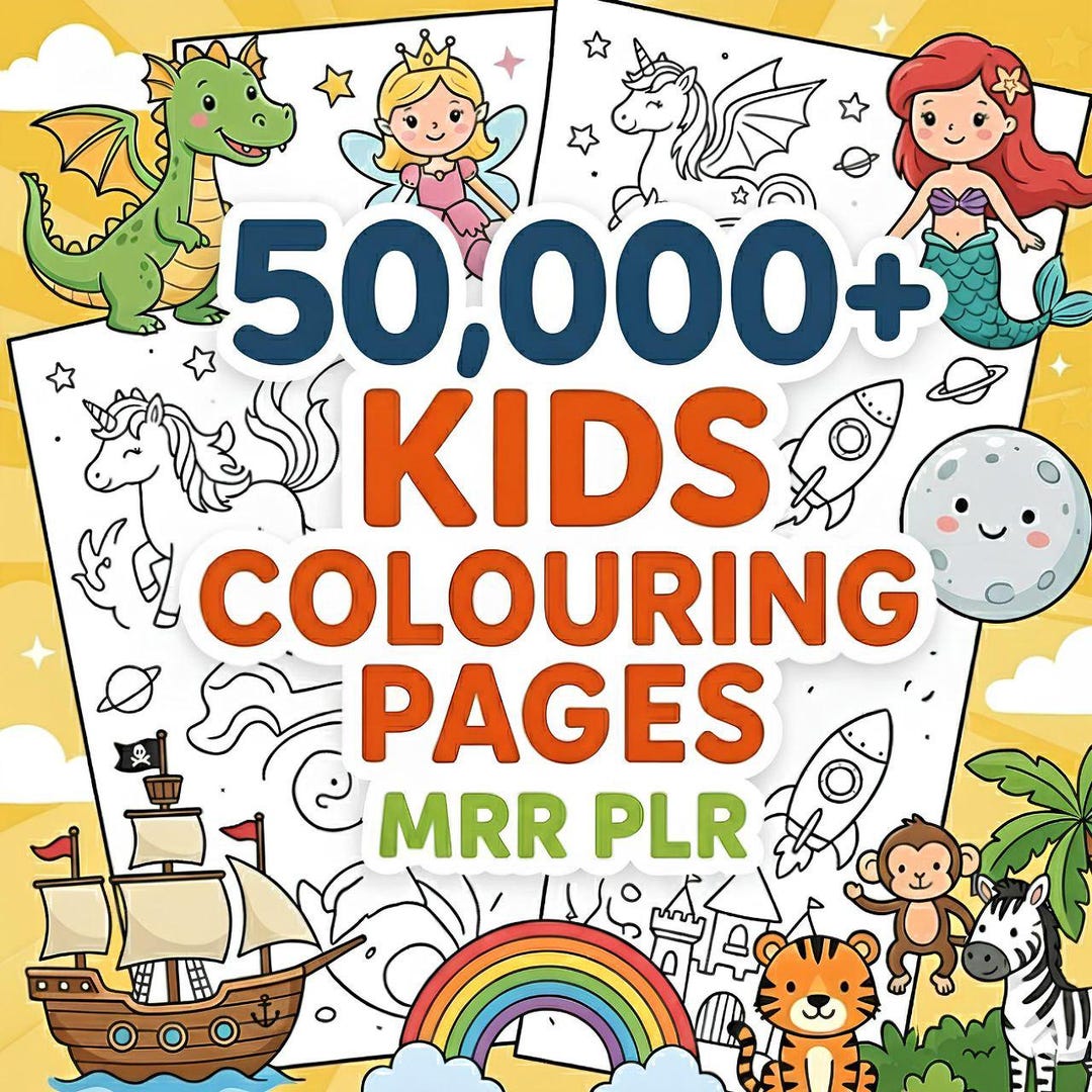 Coloring Book SVG Bundle 50000+ Pages | PLR MRR Rights | Kids Adults ...
