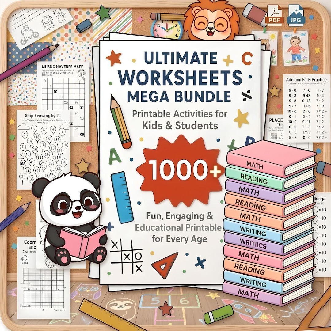 Kindergarten & 1st Grade Mega Workbook – 1000+ Math and Reading ...