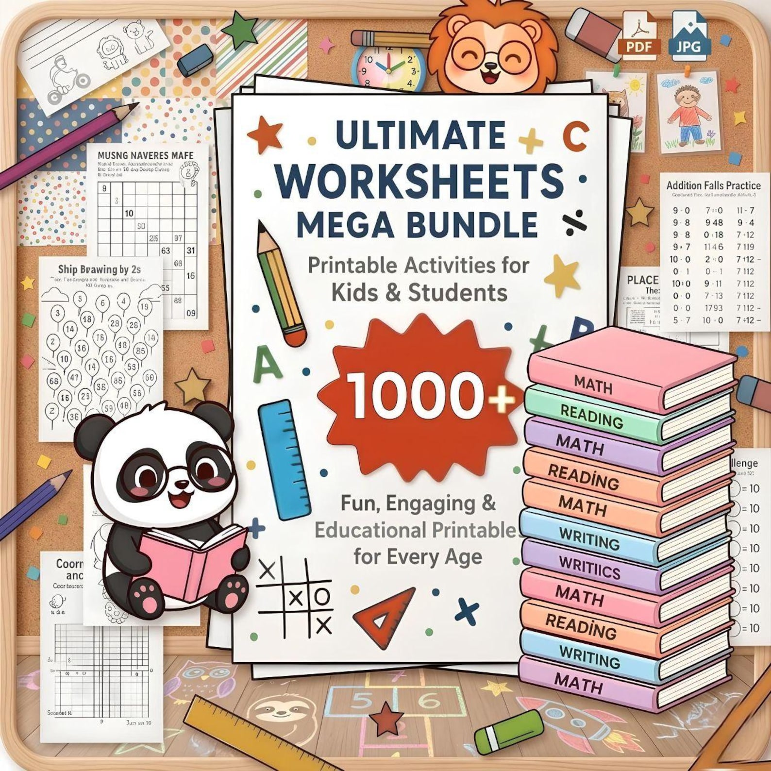 Kindergarten & 1st Grade Mega Workbook – 1000+ Math and Reading ...