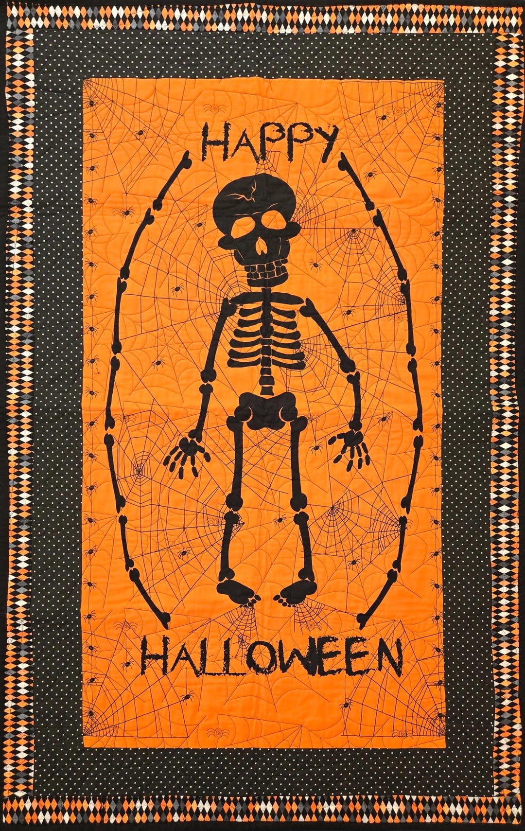 Handmade Lap Quilt, Spooky Skeleton, Halloween Throw - Etsy