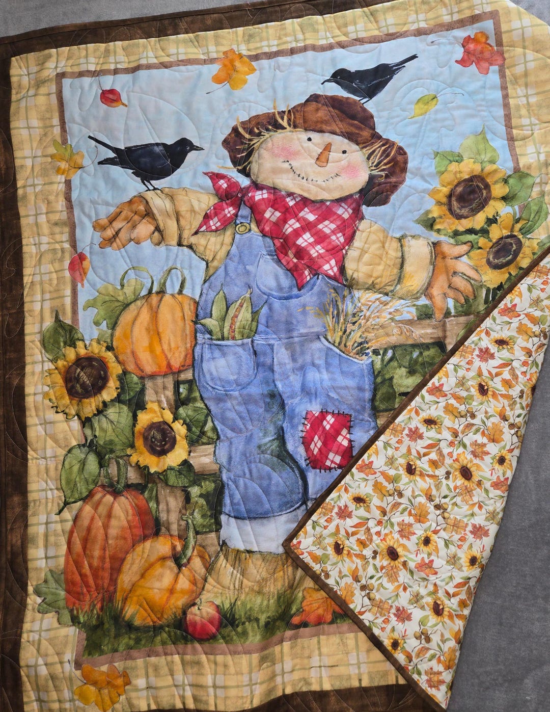 Handmade Lap Quilt, Scarecrow, Fall Throw Blanket - Etsy