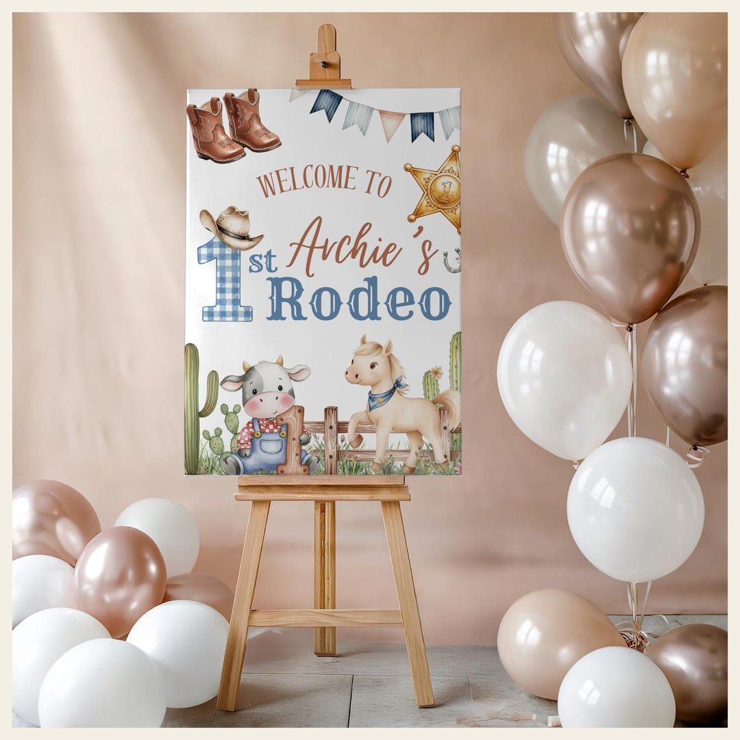 My First Rodeo Welcome Sign | Printable My 1st Rodeo Sign | Western ...