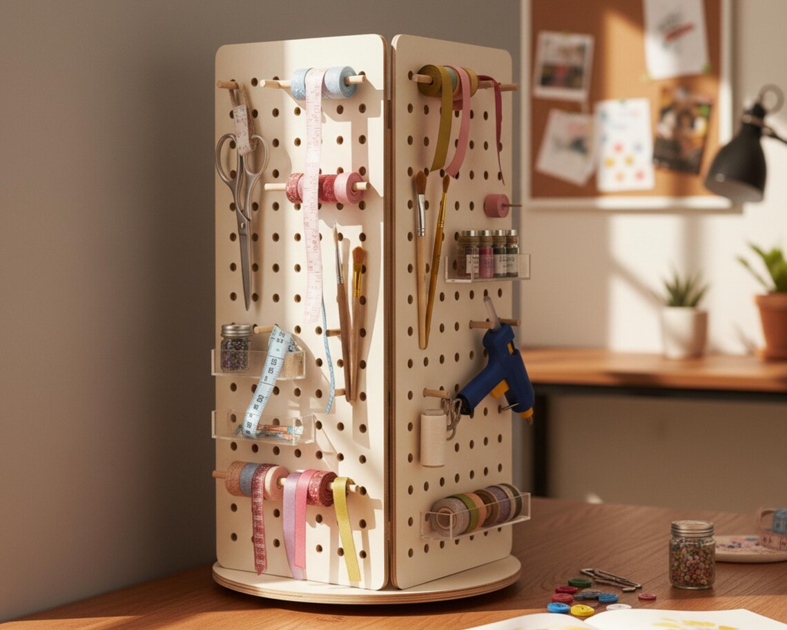 DIY Rotating Pegboard Plan | 360 Spinning Tool Organizer PDF | Garage ...