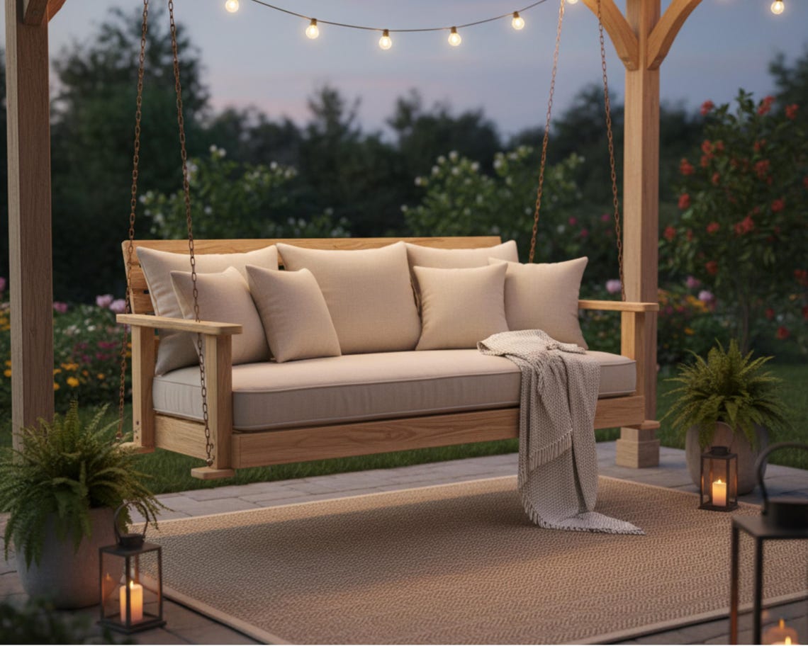DIY Porch Swing Plan: Farmhouse Woodworking Project (PDF Download) - Etsy