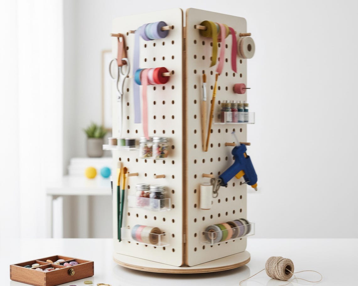 DIY Rotating Pegboard Plan | 360 Spinning Tool Organizer PDF | Garage ...
