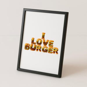 Burger Font Alphabet Clipart – 36 PNG, Food Letter Stickers (digital ...