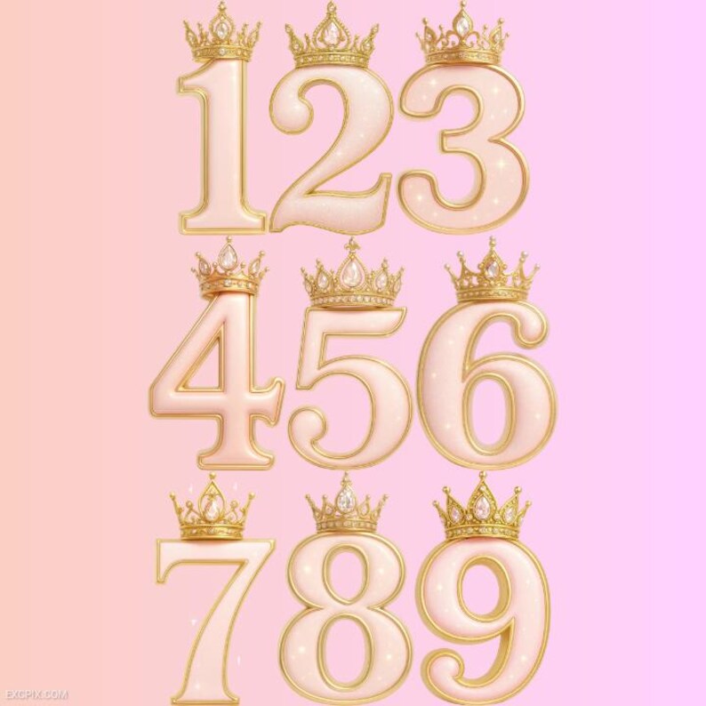 Princess Alphabet Clipart Letters Numbers PNG Digital 36 PNG Bundle ...