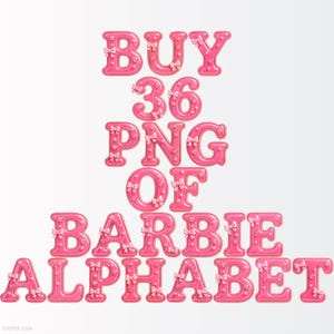 Pink Barbie Font Alphabet PNG, A–Z Letters and 0–9 Numbers, Glam Pink ...