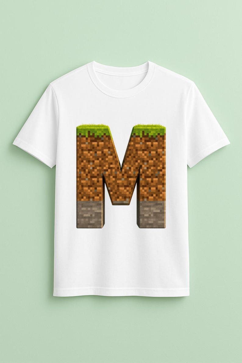 Minecraft Style Block Font Alphabet Clipart A–Z With Numbers 0–9, Pixel ...
