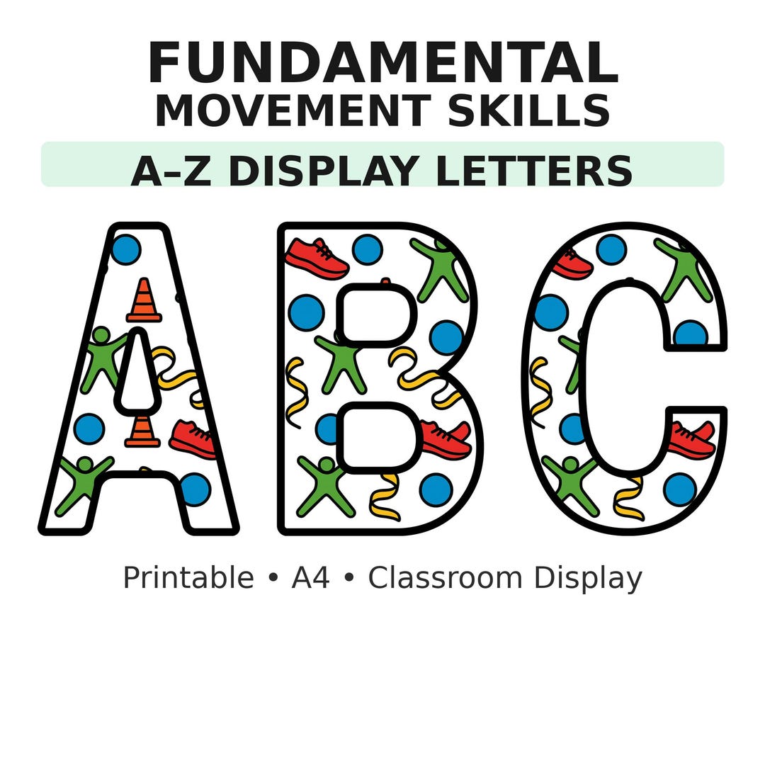 Fundamental Movement Skills Display Letters A–Z | PE Alphabet | KS1 ...