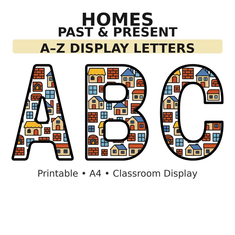 Homes Past and Present Display Letters A–Z Alphabet - Etsy
