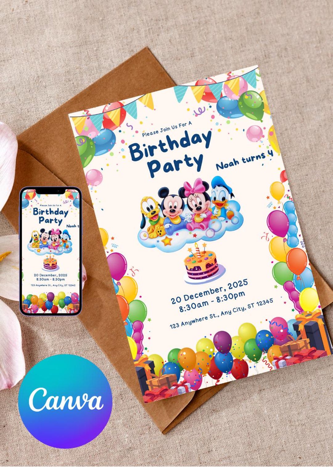 Editable Birthday Invitation | Kids Birthday Party Invitation Printable ...