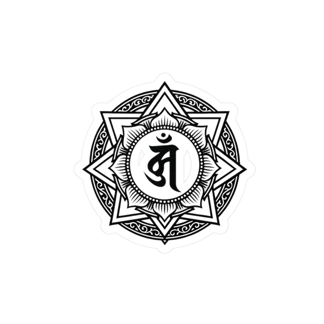 Sacred Mandala Sticker Zen Bonji Design, Spiritual Lotus Geometry ...