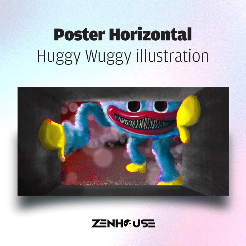 Huggy Wuggy Poster – Digital Illustration / PSD + Printable Wall Art ...
