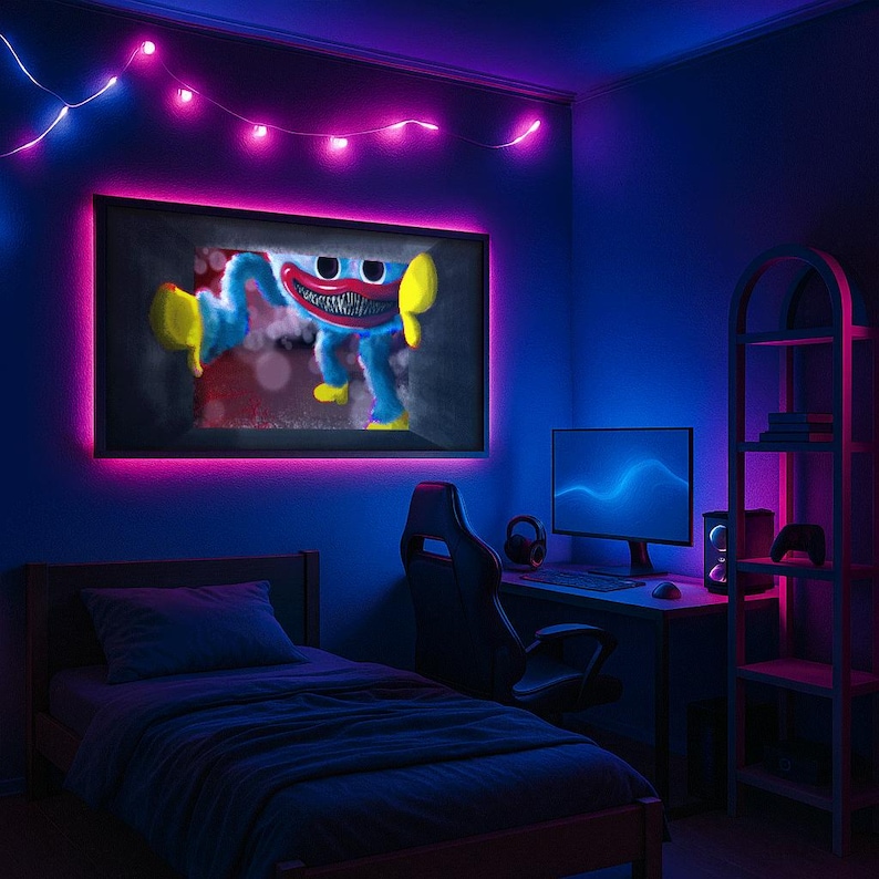 Huggy Wuggy Poster – Digital Illustration / PSD + Printable Wall Art ...